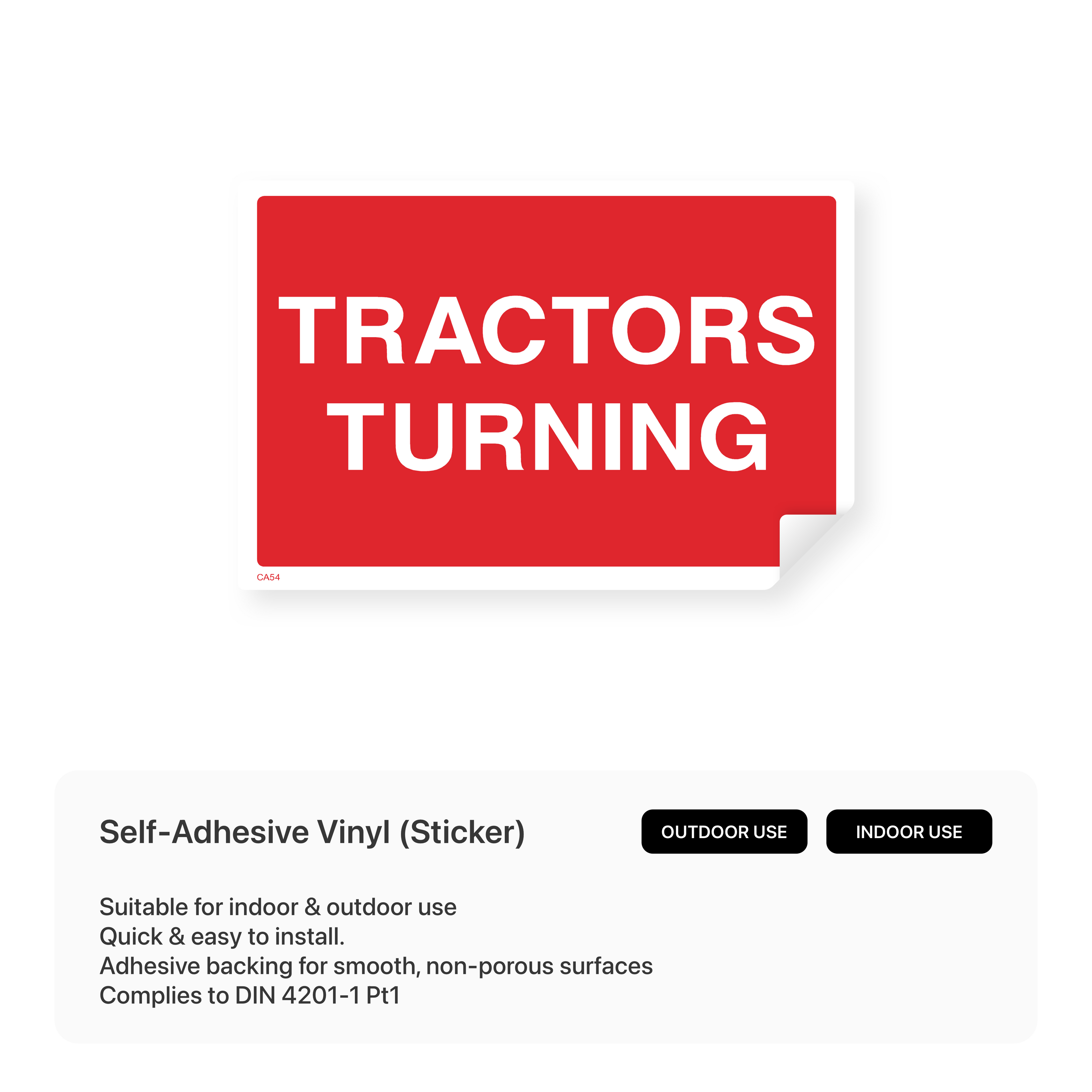 Tractors Turning Sign – Safety Signs & Stickers