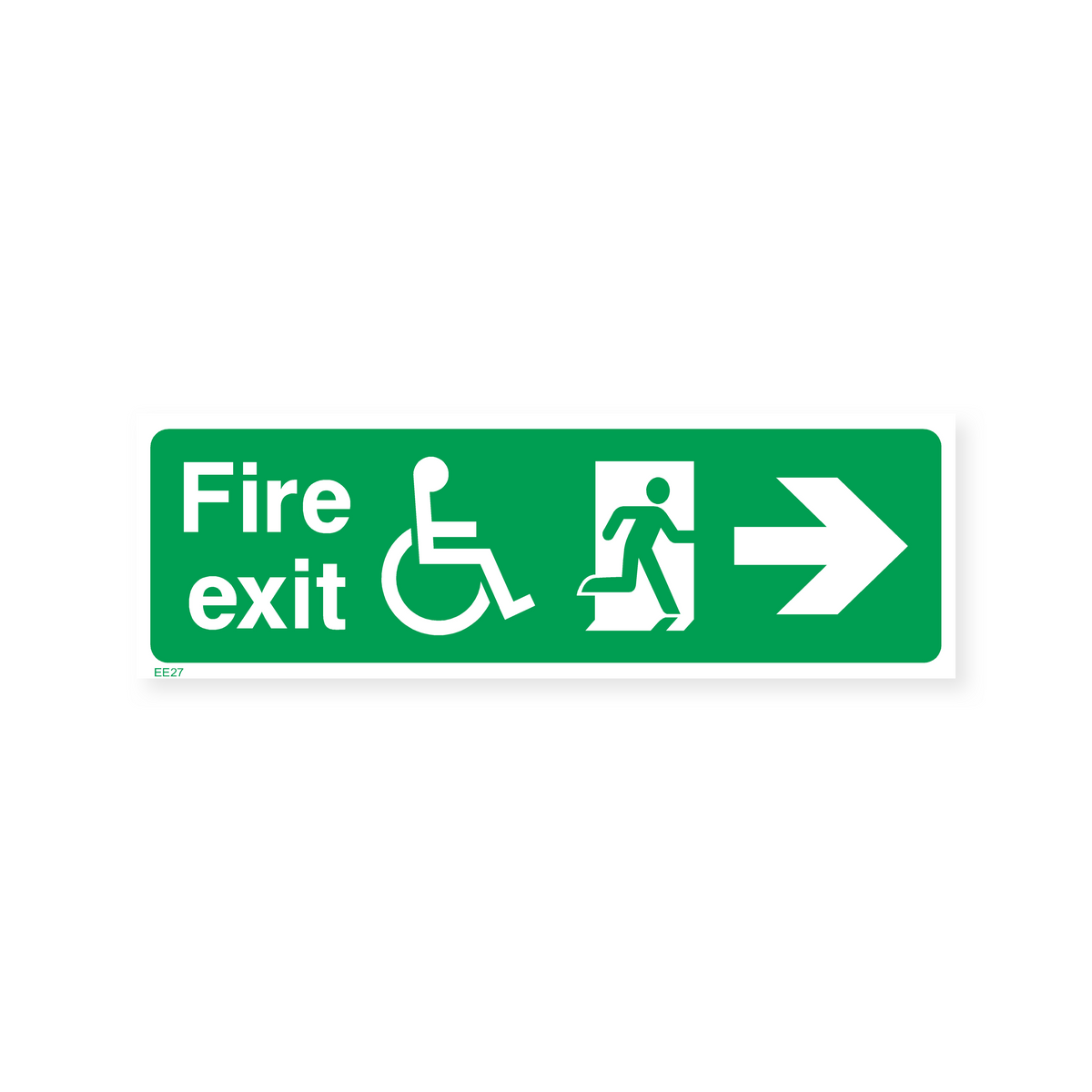 Disabled Accessible Fire Exit - Arrow Right Sign – Safety Signs & Stickers