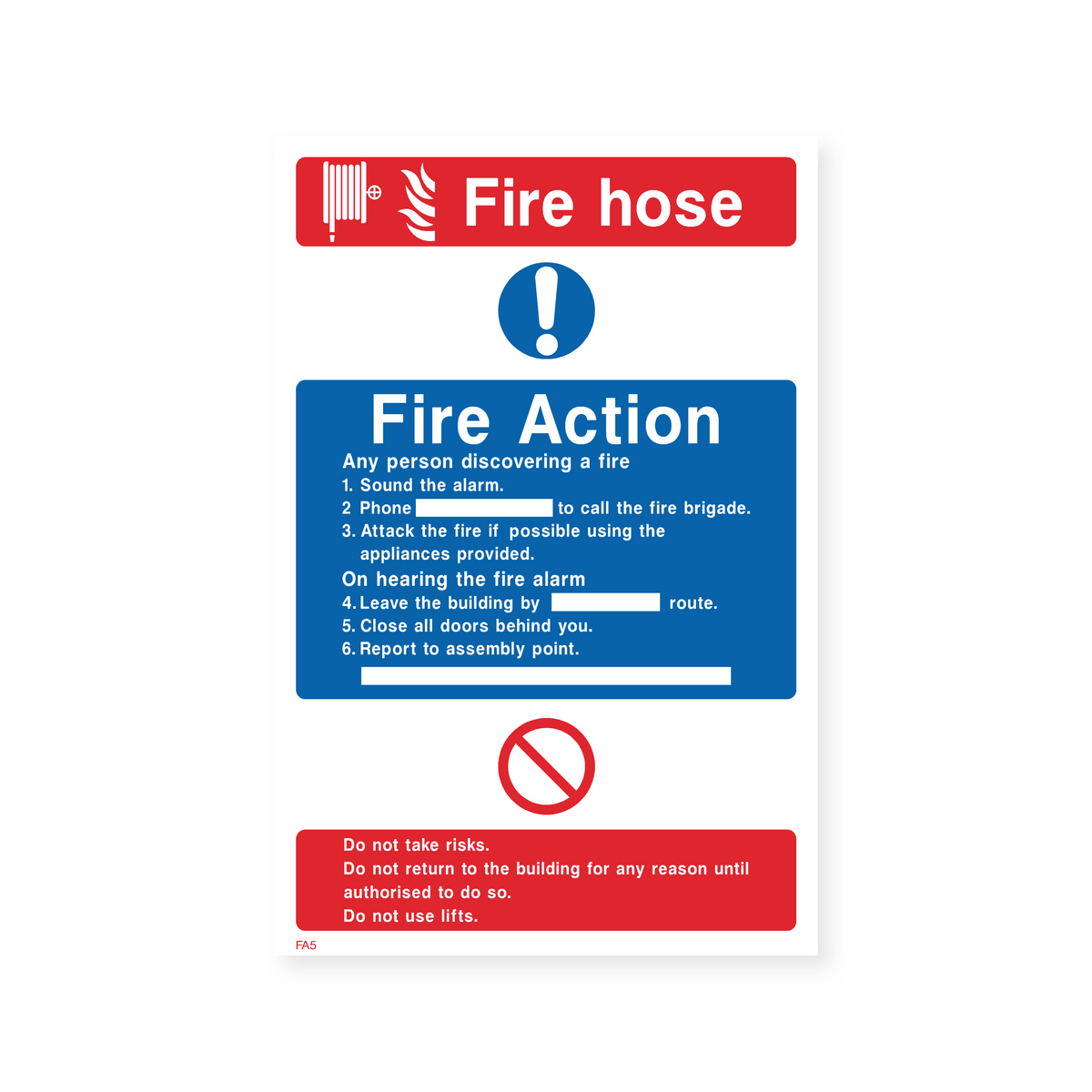 Fire Hose - Fire Action Sign – Safety Signs & Stickers