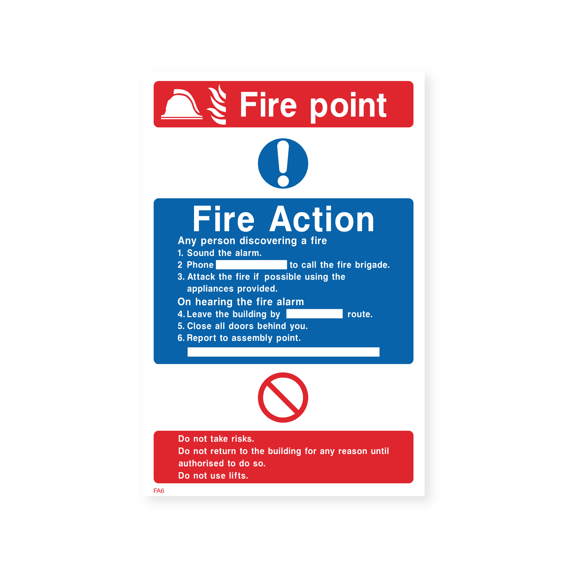 Fire Point - Fire Action Sign – Safety Signs & Stickers