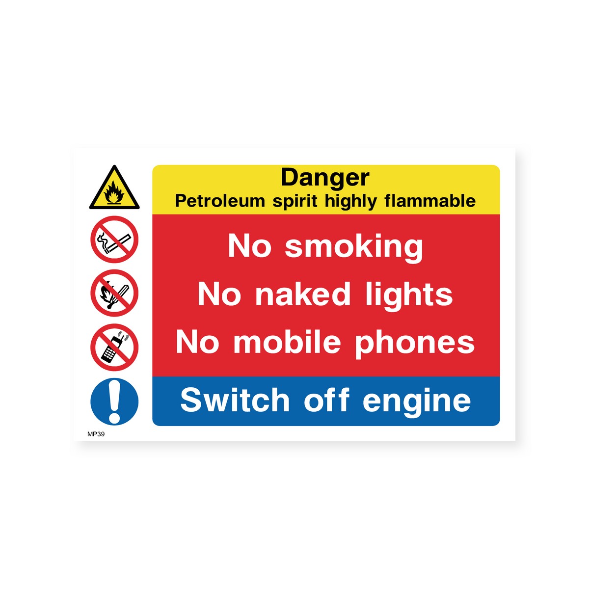 Flammable Petroleum Spirit: Comprehensive Safety Sign – Safety Signs ...