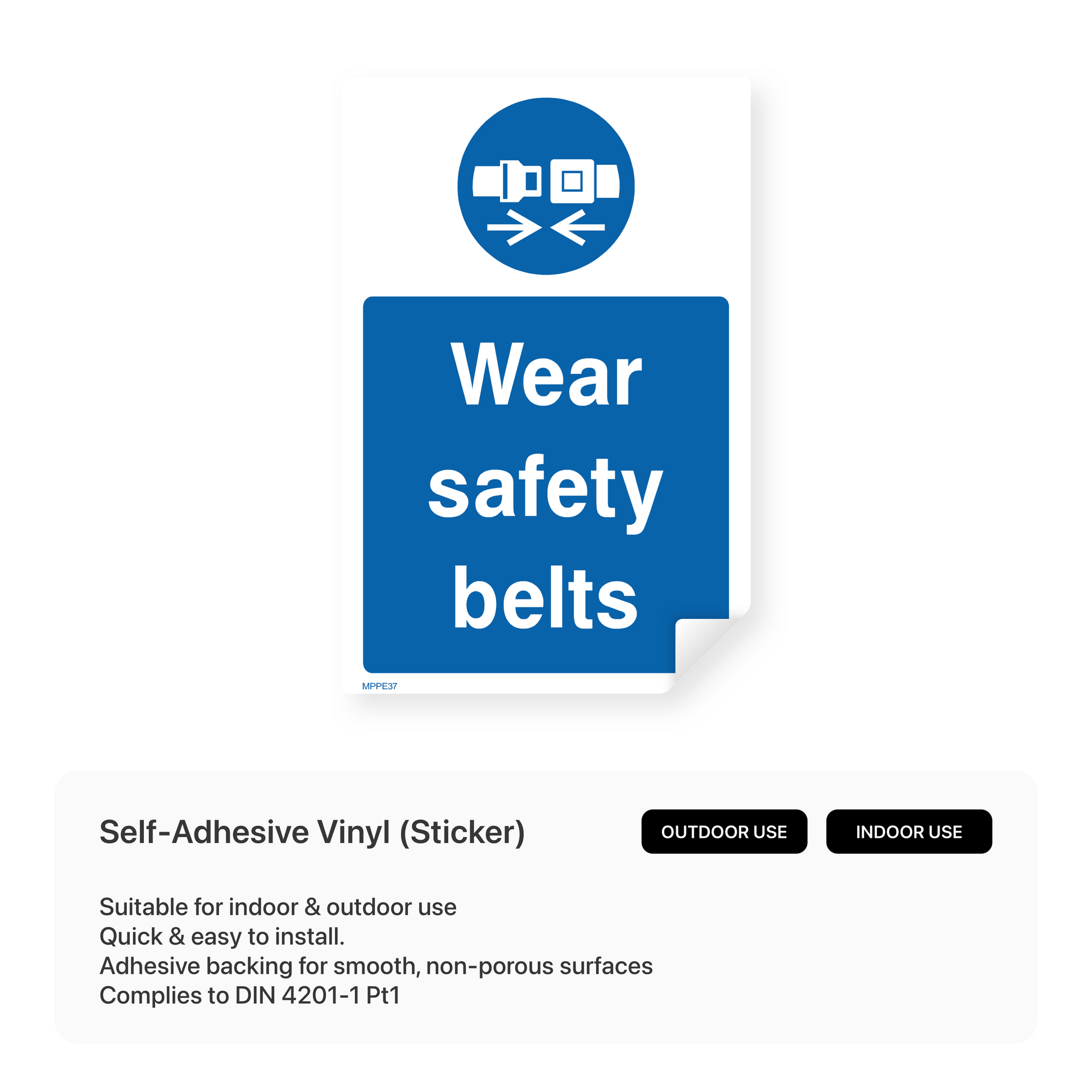 Wear Safety Belts Sign (Portrait) – Safety Signs & Stickers