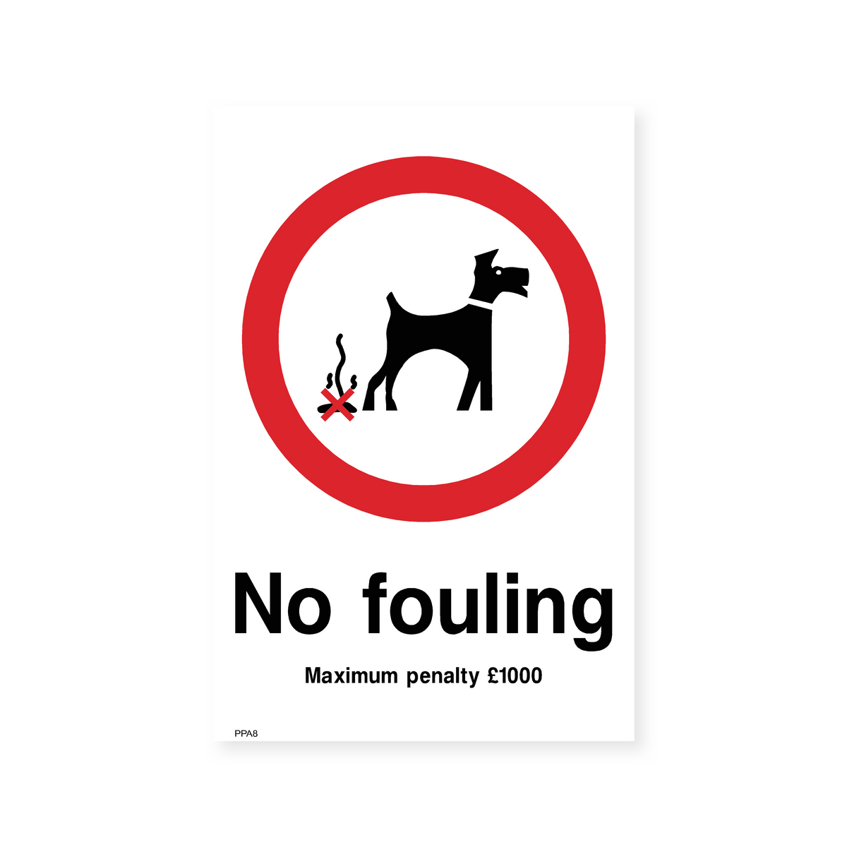 No Fouling Sign with Penalty - £1000 – Safety Signs & Stickers