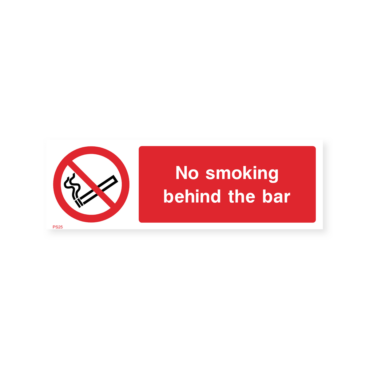 No Smoking Behind Bar Sign - Hygiene and Safety – Safety Signs & Stickers
