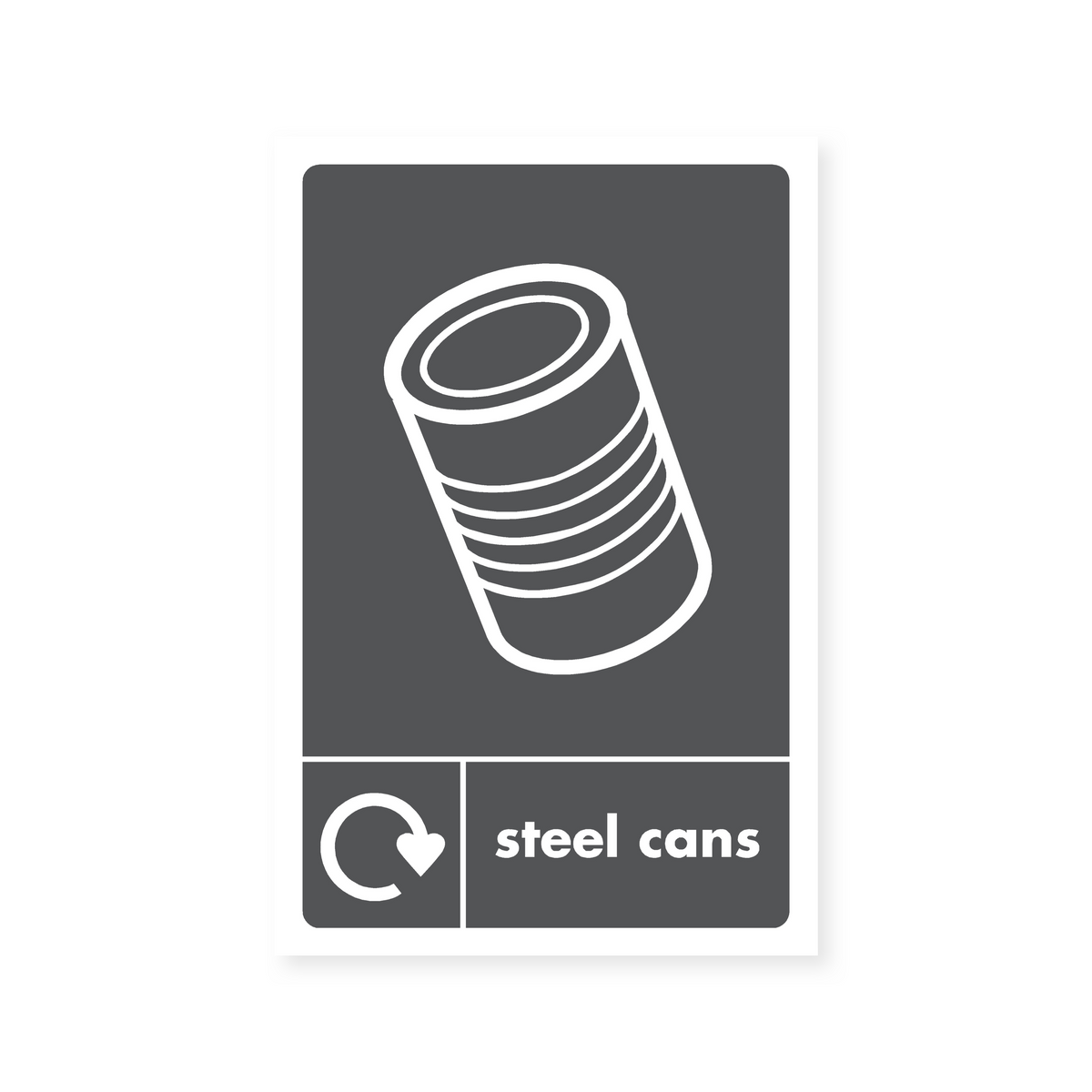 Steel Cans Recycling - Portrait Sign – Safety Signs & Stickers