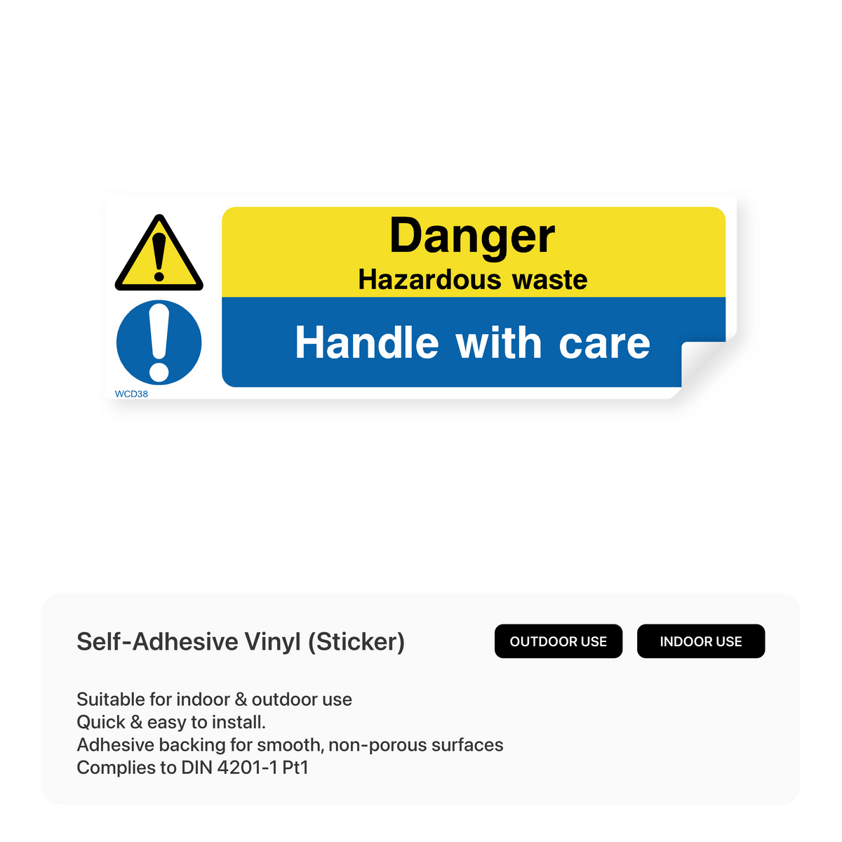 Danger Hazardous Substances - Handle with Care Sign – Safety Signs ...