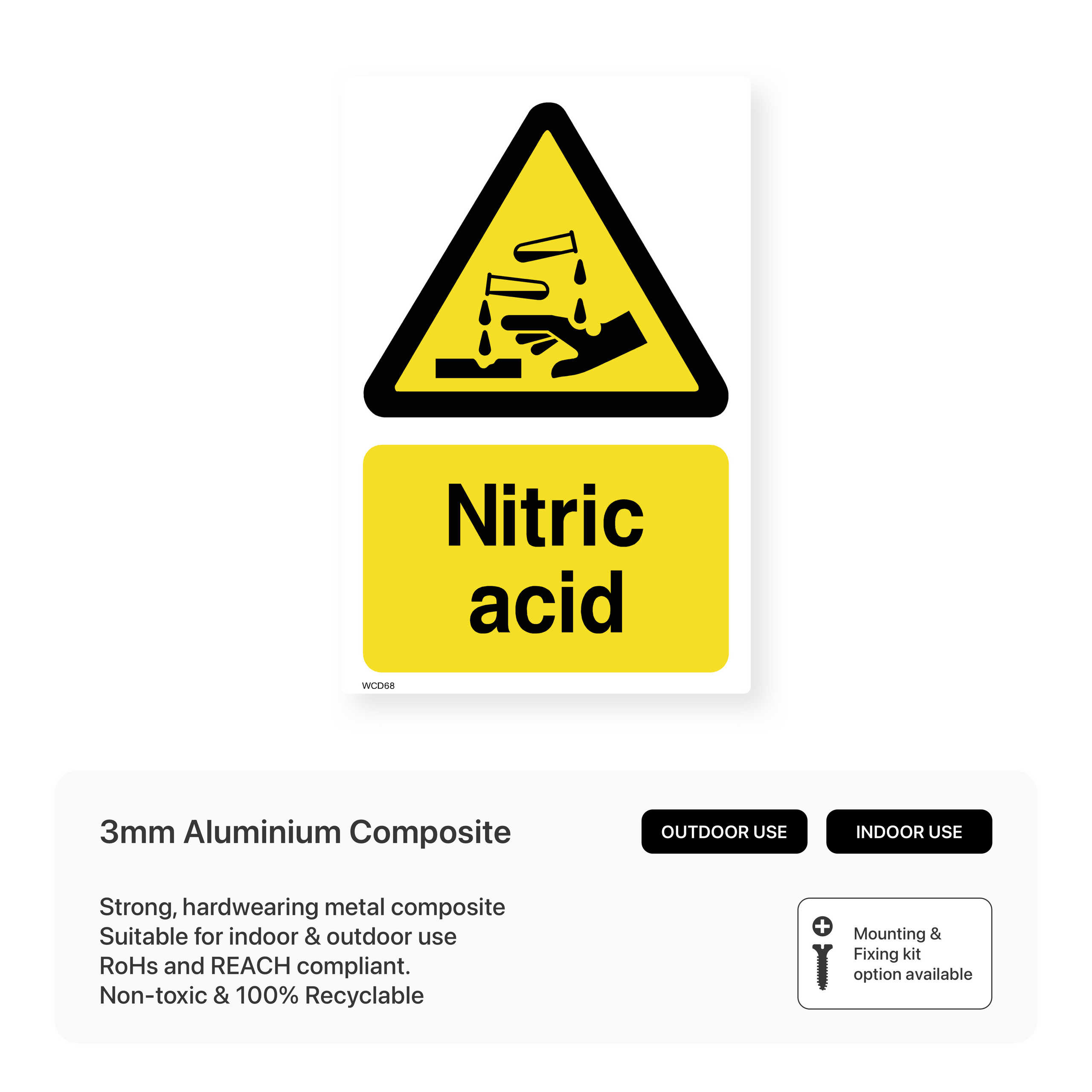 Nitric Acid Sign – Safety Signs & Stickers