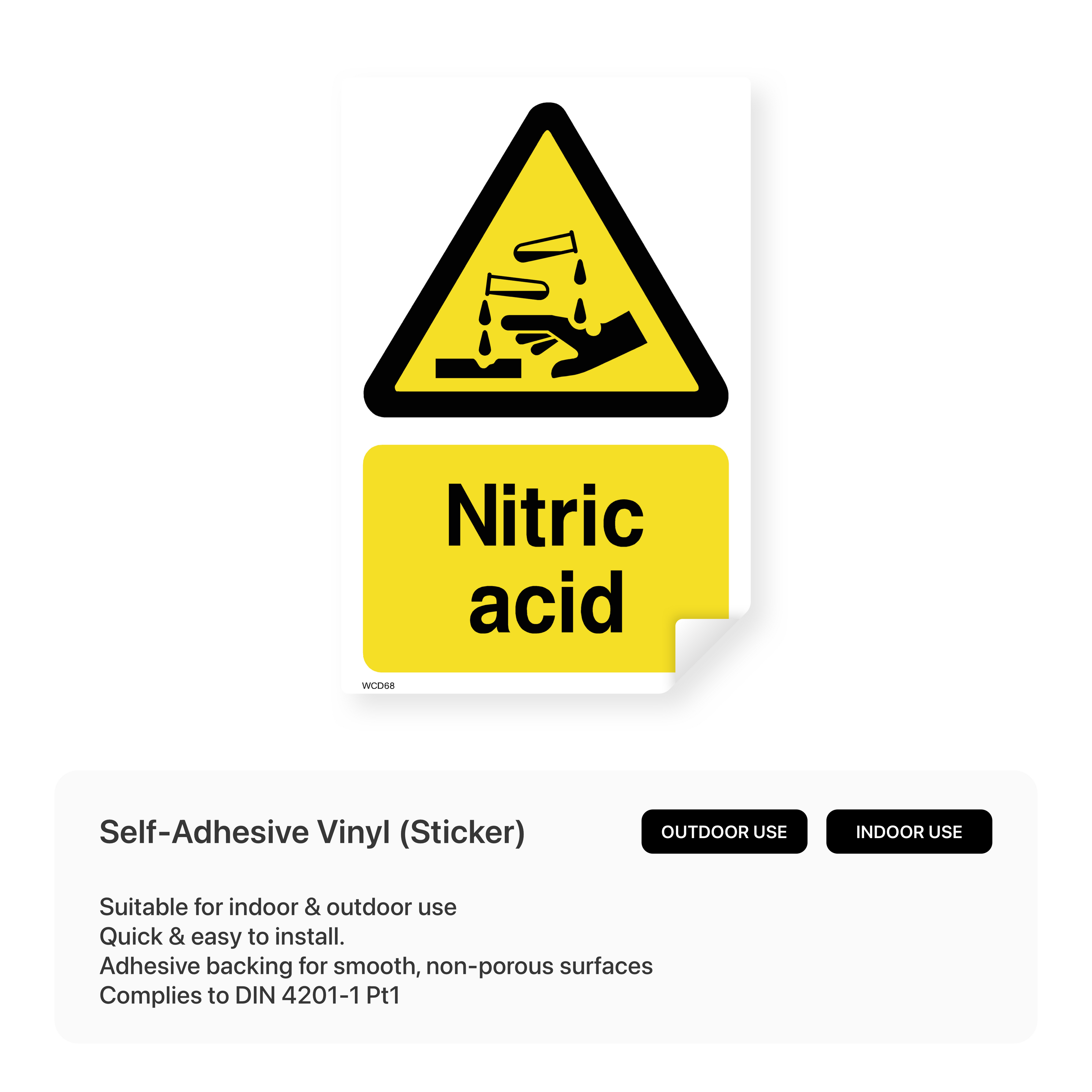 Nitric Acid Sign – Safety Signs & Stickers